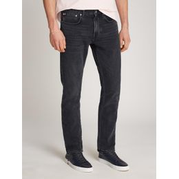 Straight-Jeans Tommy Hilfiger "STRAIGHT DENTON STR CLARK BLACK" Gr. 32, Länge 34, clark schwarz, Herren, Denim/Jeans, Obermaterial: 99% Baumwolle, 1% Elasthan, unifarben, Jeans, in schwarzer Waschung