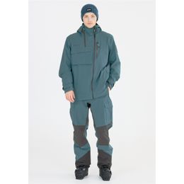 Skijacke SLOPE "Zuko", Herren, Gr. L, blau (petrol), 100% Polyester, mehrfarbig, Sportlich, normal, ohne Ausschnitt, Jacken, Mit innovativem Reißverschlussdesign
