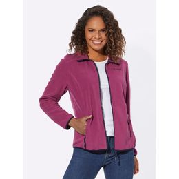 Fleecejacke Casual Looks, Damen, Gr. 38, lila (erika), 100% Polyester, unifarben, Langarm, Jacken