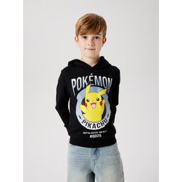 Sweatshirt name it "NKMDU POKEMON NREG SWEAT WH BRU NOOS SKY" Gr. 134 (140), schwarz, Jungen, Sweatware, Obermaterial: 70% Baumwolle, 30% Polyester, bedruckt, Sweatshirts