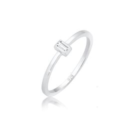 Elli Premium Verlobungsring &raquo;Topas Wei&szlig; 925 Sterling Silber&laquo; Silber 58 mm Verlobungsring f&uuml;r Damen mit rechteckigem Topas in Baguetteschliff...