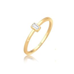 Elli Premium Verlobungsring &raquo;Topas Wei&szlig; 925 Sterling Silber&laquo; Gold 56 mm Verlobungsring f&uuml;r Damen mit rechteckigem Topas in Baguetteschliff strahlt...