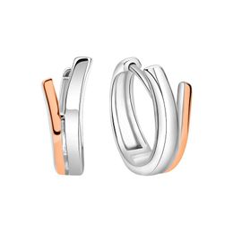 ZEEme Paar Creolen »925/- Sterling Silber rhodiniert/rosé« mehrfarbig one-size Moderne Klappcreolen aus 925/- Silber rhodiniert/rosé