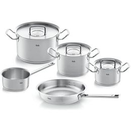 Topf-Set Fissler "ORIGINAL-PROFI COLLECTION Edelstahl-Topfset", silber (silberfarben), Töpfe, mit breitem Schüttrand, Kaltmetallgriffen. Made in Germany