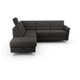 Sit & More Ecksofa SIT & MORE "Palmera L-Form", grau (anthrazit), B:236cm H:89cm T:212cm, 100% Polyester, Sofas, Federkern, wahlweise mit Bettfunktion und mit/ohne Stauraum