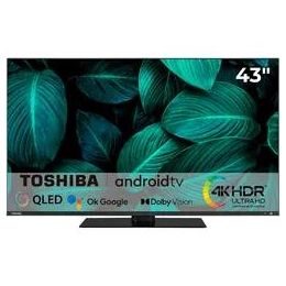 Toshiba LED-Fernseher, F (A-G), schwarz, 43, Fernseher