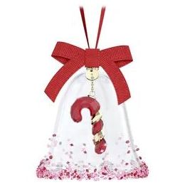 Dekohänger Swarovski "Sammelfigur Holiday Cheers Dulcis Weihnachtsglocke, 5688313, 5688314", kristallweiß, rot, rosa, goldfarben, Dekohänger, B/H/T: 7,59cm x 9,03cm x 7,59cm, Kristallglas, Metall, Polyester, Swarovski Kristall, B:7,59cm H:9,03cm T:7,59cm