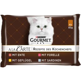 Gourmet A la Carte Rezepte des K&uuml;chenchefs Mixpaket Katzen-Nassfutter ohne k&uuml;nstliche Farbstoffe 4x85g