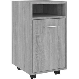 Beistellschrank mit Rollen Grau Sonoma 33x38x60cm Holzwerkstoff vidaXL