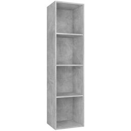 vidaXL - Bücherregal/TV-Schrank Betongrau 36x30x143 cm Holzwerkstoff