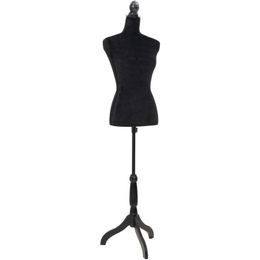 Damenbüste Schneiderpuppe Büste Torso Angezogen Mannequin Schwarz vidaXL