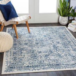 Surya - Perserteppich Kurzflor Wohnzimmer Vintage Orient Blau und Weiß 160 x 215 cm