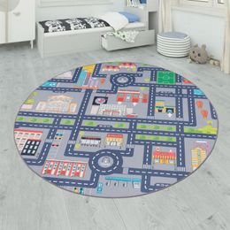 Paco Home Spielteppich Kinderteppich Kinderzimmer Straßenteppich Auto Straßen Motiv, Grau 160x220 cm