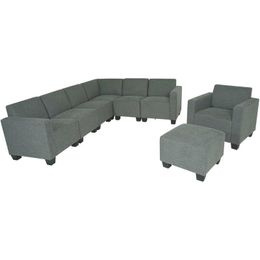 HHG Neuwertig] Modular Sofa-System Couch-Garnitur Moncalieri 6-2, Stoff/Textil grau