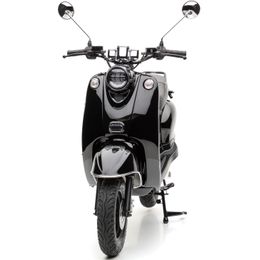 E-Motorroller NOVA MOTORS "eRetro Star Li", schwarz (uni schwarz, schwarz), Elektromotorroller, bis zu 40 km Reichweite, härteverstellbare Dual-Stoßdämpfer hinten