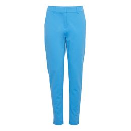 Stoffhose Ichi "Stoffhose IHKate", Damen, Gr. XL, N-Gr, blau (blithe), Obermaterial: 74% Polyester PES. 22% Viskose LENZING ECOVERO CV LenzEcov. 4% Elasthan EL., casual, slim fit normal, Hosen