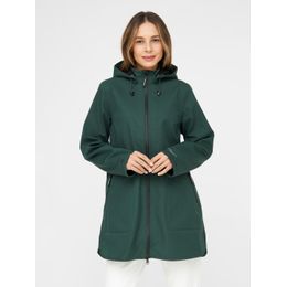 Regen- und Matschjacke Ilse Jacobsen "RAIN135" Gr. 40, grün (beetle), Damen, Obermaterial: 94% Polyester, 6% Elasthan; Futter: 100% Polyester, Jacken, Abnehmbare Kapuze, Schlitze an den Seitennähten