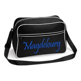 multifanshop Retrotasche - Magdeburg - Schriftzug - Druck blau - Tasche