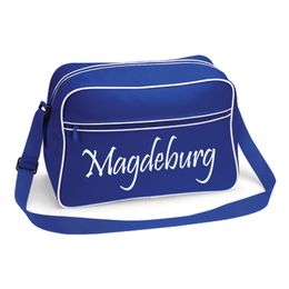 multifanshop Retrotasche - Magdeburg - Schriftzug - Druck weiß - Tasche