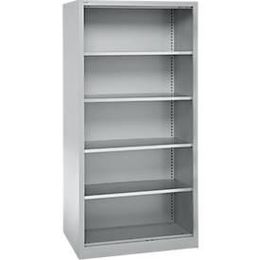 Schäfer Shop Schäfer Shop Select Regalschrank MS, 5 OH, B 950 x T 600 x H 1935 mm, Stahlblech, Weißaluminium