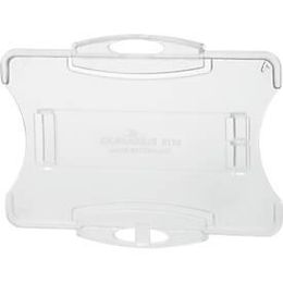 Ausweishalter Durable, für 1 Karte im Hoch-/Querformat, mit Befestigungslaschen, B 92 x H 70 mm, Polystyrol, transparent, 10 Stück