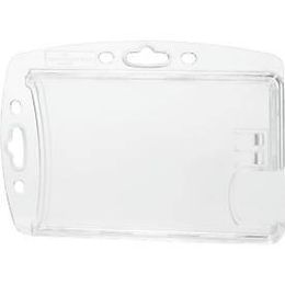 Ausweishalter Durable HARTBOX, für 2 Karten im Hoch-/Querformat, Daumenstanzung, Befestigungslaschen, B 101 x H 71 mm, Polystyrol, transparent, 10 Stück