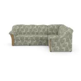 Ecksofa DOMO collection "Pauli L-Form", grün, B:244cm H:84cm T:177cm, 100% Polyester, Sofas, mit Holzchatosen, wahlweise mit Bettfunktion