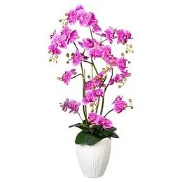 Kunstorchidee Creativ green "Deko-Orchidee Phalaenopsis XL im Keramiktopf", lila, B:50cm H:110cm L:40cm, Obermaterial: 100% Polyethylen, Kunstpflanzen