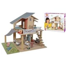 Puppenhaus Eichhorn, bunt, Puppenhäuser, KinderB:53cm H:44cm T:36cm, Holz, Kunststoff, aus Holz mit Möbeln und Spielfiguren, B:53cm H:44cm T:36cm