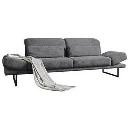 2-Sitzer 3C Candy "Mallow Designsofa mit Komfortfunktionen, modern und bequem", grau (anthrazit), B:228cm H:83cm T:103cm, 100% Polyester, Sofas, Verstellbare Armlehne und Kopfteil, manuelle Sitztiefenverstellung