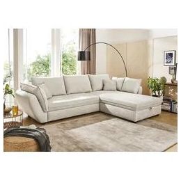 Jockenhöfer Ecksofa JOCKENHÖFER GRUPPE "Jerez L-Form", beige, B:303cm T:101cm, Korpus: 100% Polyester, Kissen: 75% Baumwolle, 25% Polyester, Sofas, mit Bett-und Relaxfunktion,Stauraum/Bettkasten,Wellenfederung,Ottomane