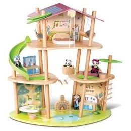 Puppenhaus HAPE "Green Planet Explorer,Das Bambushaus der Pandas", bunt, Puppenhäuser, KinderB:59cm H:61cm T:34cm, Holz, Kunststoff, Polyester, B:59cm H:61cm T:34cm