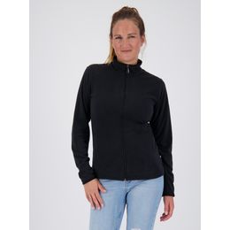 Fleecejacke DEPROC Active "DECORAH II WOMEN", Damen, Gr. 40 (M), schwarz, 100% Polyester, casual, tailliert, Langarm gerader Abschluss, Jacken, weiche Fleecejacke in traditioneller Optik