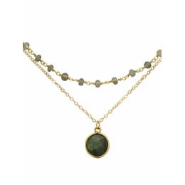 Gemshine Kette Damen Größe 45 gold / grün
