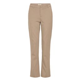 Chinohose Fransa "Chinohose FRLANO TESSA PA 2", Damen, Gr. 34, N-Gr, beige (brindle), Obermaterial: 66% Viskose LENZING ECOVERO CV LenzEcov. 30% Polyamid PA. 4% Elasthan EL., Basic, slim fit normal, Hosen