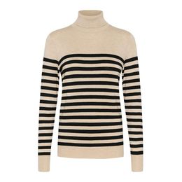 Kaffe Pullover 'KA Lizza' Damen Gr&ouml;&szlig;e XXL beige / schwarz