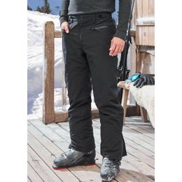 Skihose John Devin Gr. 48, N-Gr, schwarz (1x schwarz), Herren, Obermaterial: 96% Polyester, 4% Elasthan, unifarben, Hosen, Schneehose, Outdoorhose gefüttert mit Schneefang