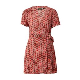 Superdry Kleid Damen Größe 42 orange / rosa / dunkelpink / schwarz Winterkleid
