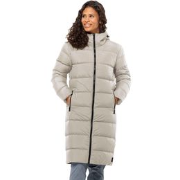 Daunenmantel Jack Wolfskin "FROZEN PALACE COAT W" Gr. S (36), beige (seal), Damen, Obermaterial: 100% Polyester. Futter: 100% Polyester. Füllung: 90% Entendaune, 10% Federn, Mäntel, mit Kapuze