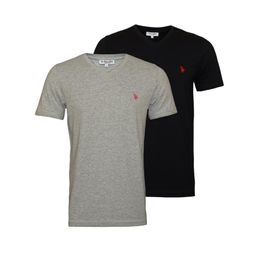 U.S. Polo Assn. T-Shirt Herren Größe M graumeliert / schwarz