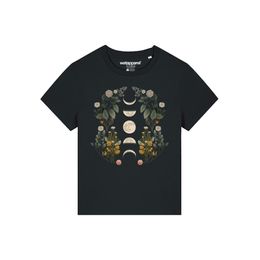 Watapparel T-Shirt 'Moonphases & Flowers' Damen Gr&ouml;&szlig;e XXL beige / gelb / dunkelgr&uuml;n / schwarz