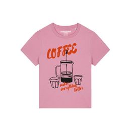 Watapparel T-Shirt ' Coffee makes everything better ' Damen Gr&ouml;&szlig;e XXL dunkelorange / rosa / schwarz