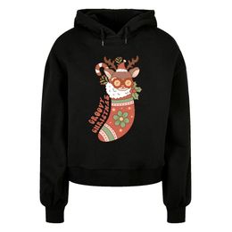 F4NT4STIC Sweatshirt 'Groovy Christmas Hippie Reindeer' Damen Gr&ouml;&szlig;e XL mischfarben / schwarz