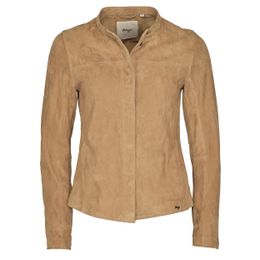 Lederjacke Maze "42021158", Damen, Gr. S, braun (camel), Obermaterial: 100% Ziegenvelour / Innenfutter: 100% Baumwolle, Jacken