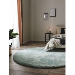 benuta Nest Fellteppich Dave Mint ø 80 cm rund - Moderner Kurzflor-Teppich für Wohnzimmer
