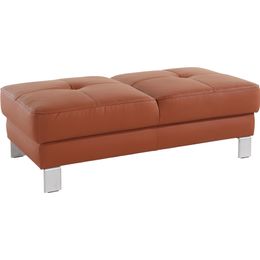 Hocker, B:140cm H:44cm T:67cm, braun, exxpo - SOFA FASHION, NaturLEDER (echtes Rindsleder) in Sitz und Rücken. Korpus in passendem Kunstleder SOFTLUX