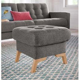 Hocker, B:56cm H:45cm T:56cm, grau, exxpo - SOFA FASHION, Webvelours (100% Polyester);Vintage (100% Polyester), Wohnzimmer, Hocker, "Fiord kompakt