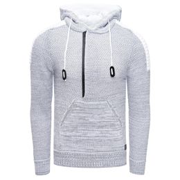 Rusty Neal Herren Kapuzensweatshirt "Knitwear", grau, Gr. 4XL, unifarben, 70% Polyacryl, 30% Baumwolle, Sweatshirts, mit praktischem Rei&szlig;verschluss