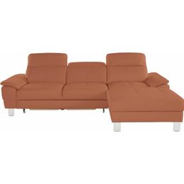 Ecksofa, B:270cm H:94cm T:175cm, braun, exxpo - SOFA FASHION, Kunstleder SOFTLUX;NaturLEDER (echtes Rindsleder) in Sitz und Rücken. Korpus in