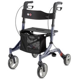 Bischoff & Bischoff Rollator "Capero Rollator", blau, BISCHOFF & BISCHOFF, Rollatoren, faltbare Senioren Gehhilfe mit Rückengurt, Tasche und Stockhalter